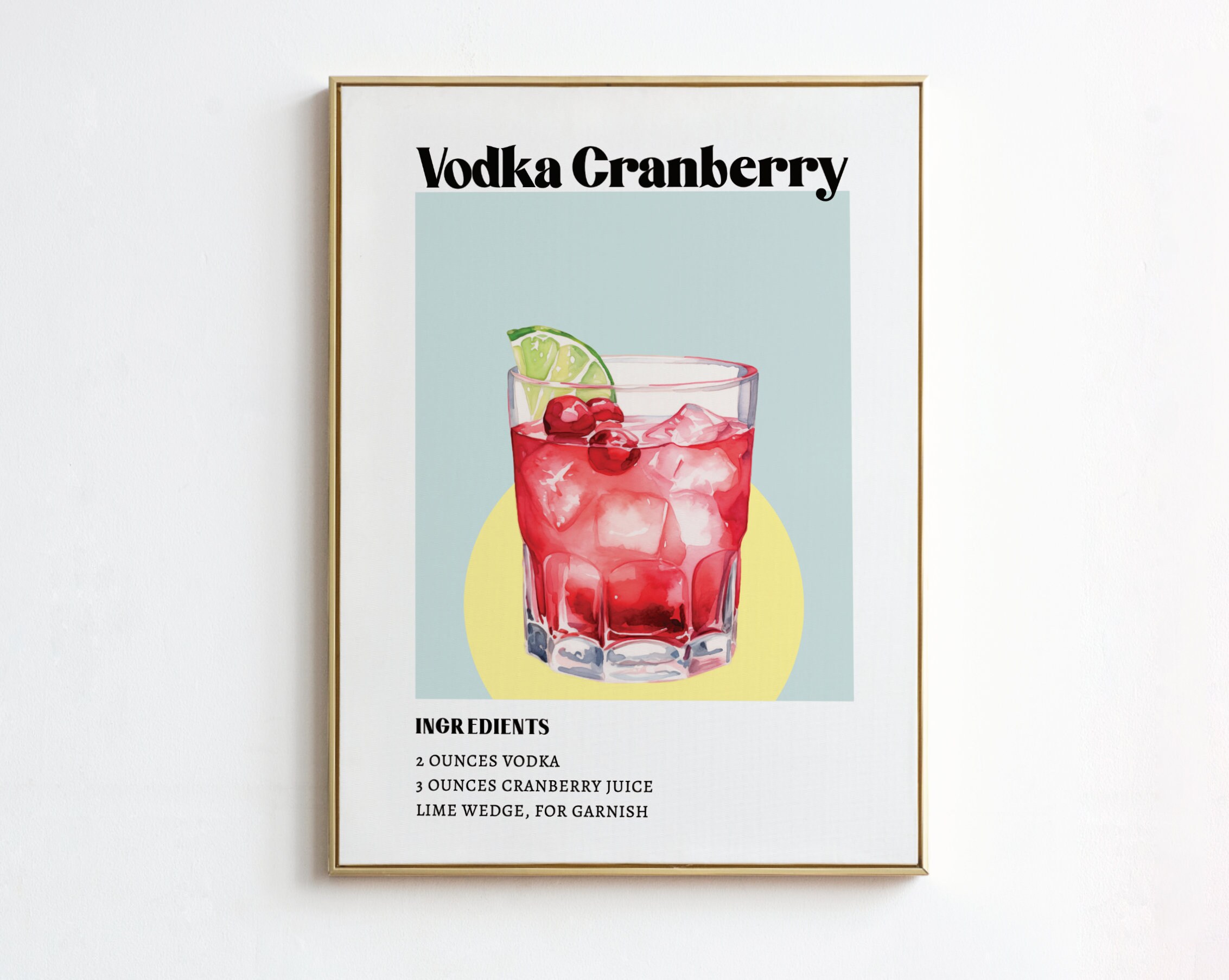 EDITABLE | Vodka Cranberry Bar Sign Template, 0042AA - Etsy