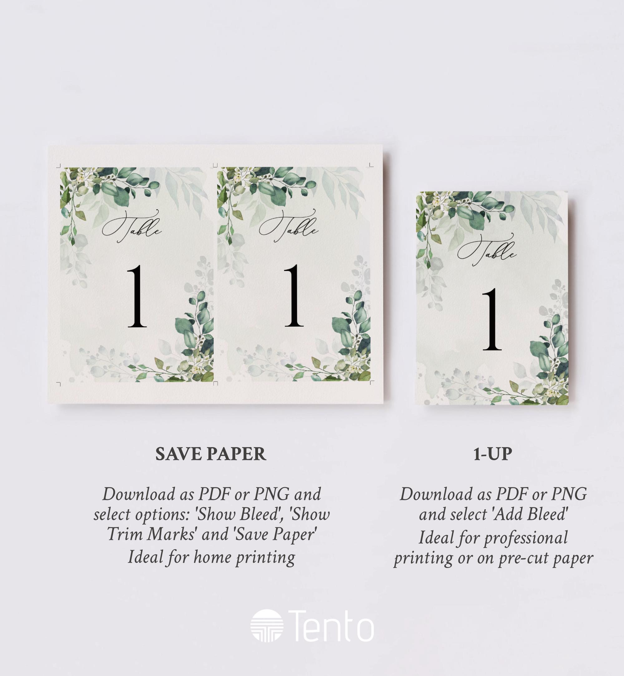 EDITABLE | Eucalyptus Table Number Template, 0006AA - Etsy