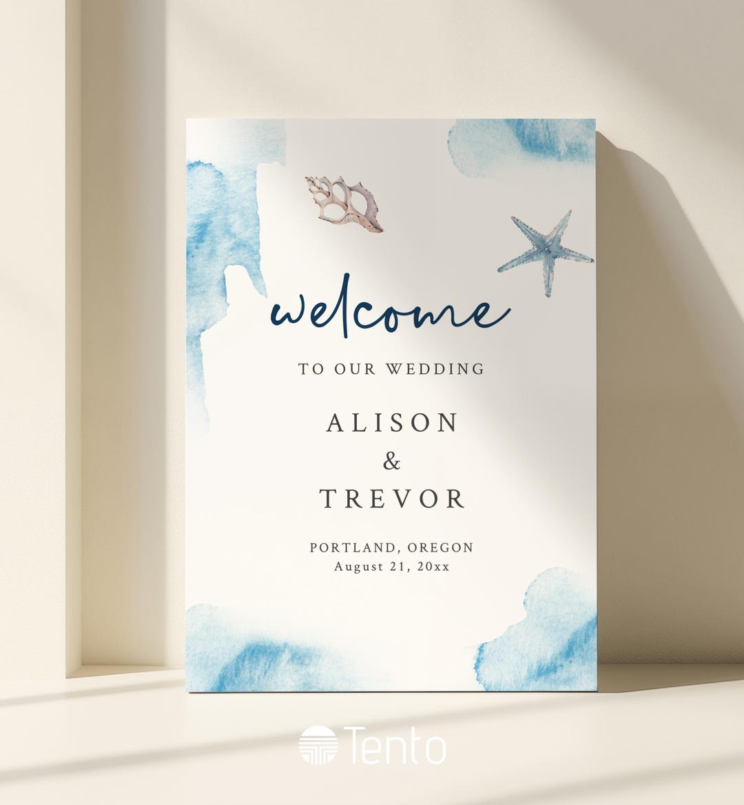 EDITABLE | Ocean Welcome Sign Template, 0012AA - Etsy