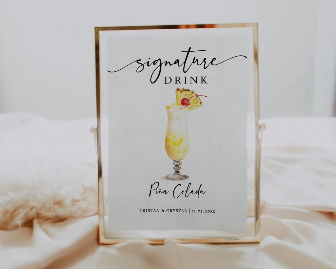 EDITABLE | Pina Colada Bar Sign Template, 0042AA - Etsy