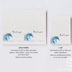 EDITABLE Ocean Thank You Card Template, 0012AA - Etsy