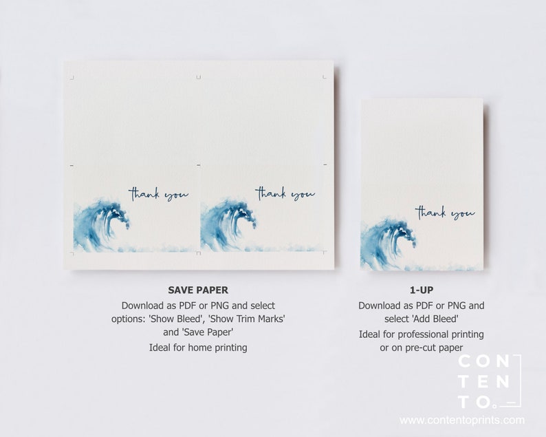 EDITABLE Ocean Thank You Card Template 0012AA - Etsy