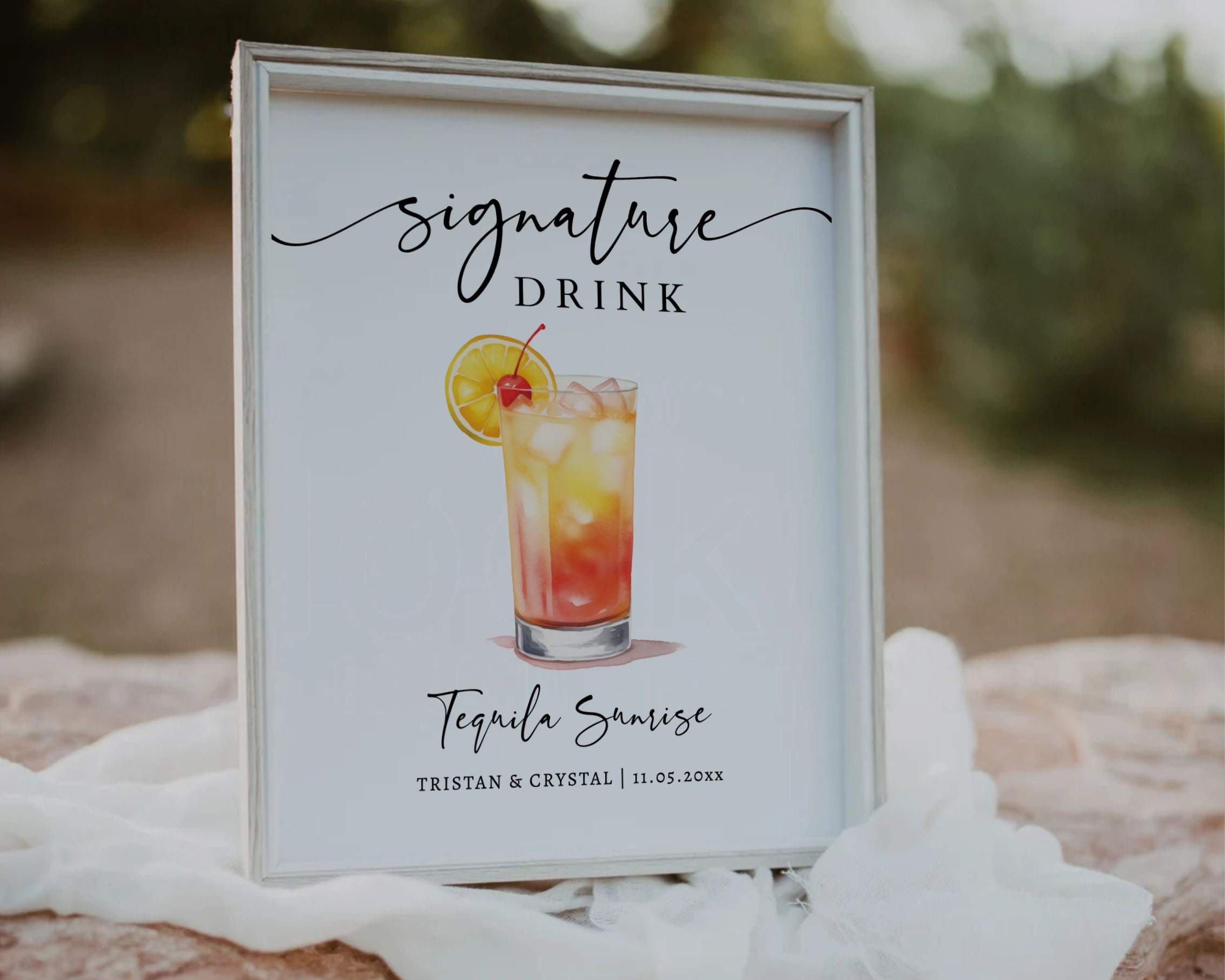 EDITABLE | Tequila Sunrise Bar Sign Template, 0042AA - Etsy