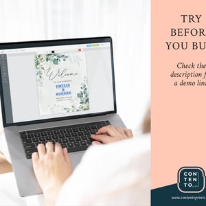 EDITABLE Eucalyptus Welcome Sign Template, 0006AA - Etsy