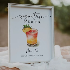 EDITABLE | Mai Tai Bar Sign Template, 0042AA - Etsy