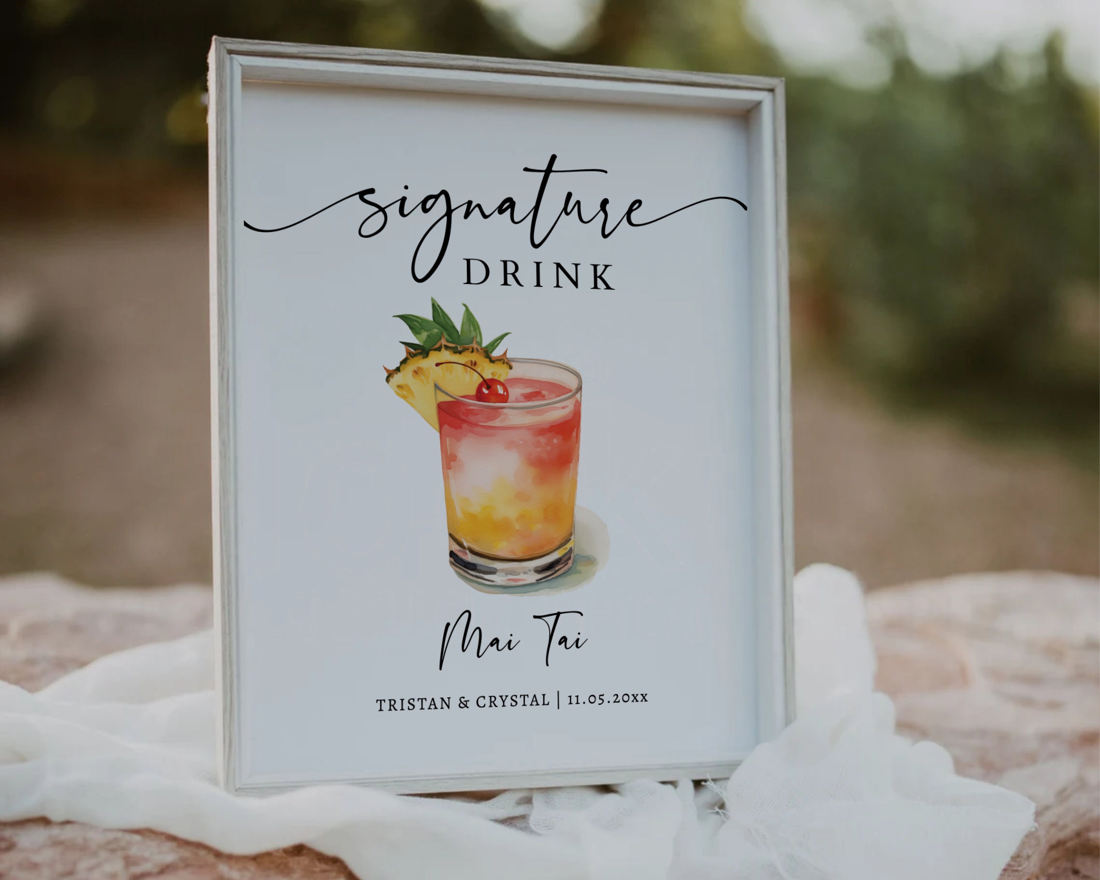 EDITABLE | Mai Tai Bar Sign Template, 0042AA - Etsy