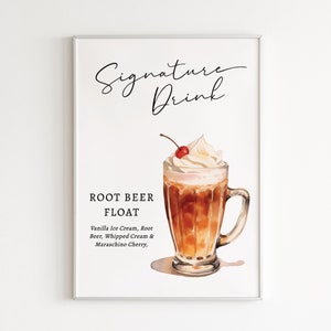 EDITABLE | Root Beer Float Bar Sign Template, 0042AA - Etsy