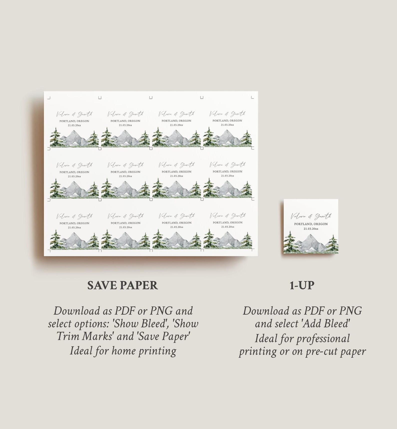 EDITABLE | Mountain Favor Tag Template, 0018AA - Etsy