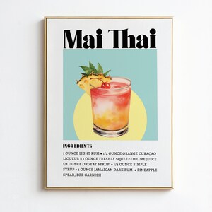 EDITABLE | Mai Tai Bar Sign Template, 0042AA - Etsy
