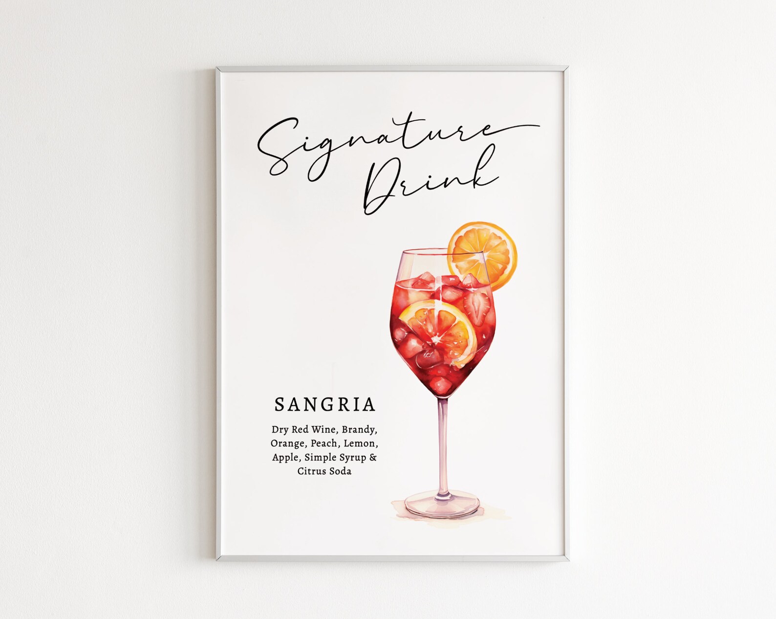 EDITABLE | Sangria Bar Sign Template, 0042AA - Etsy