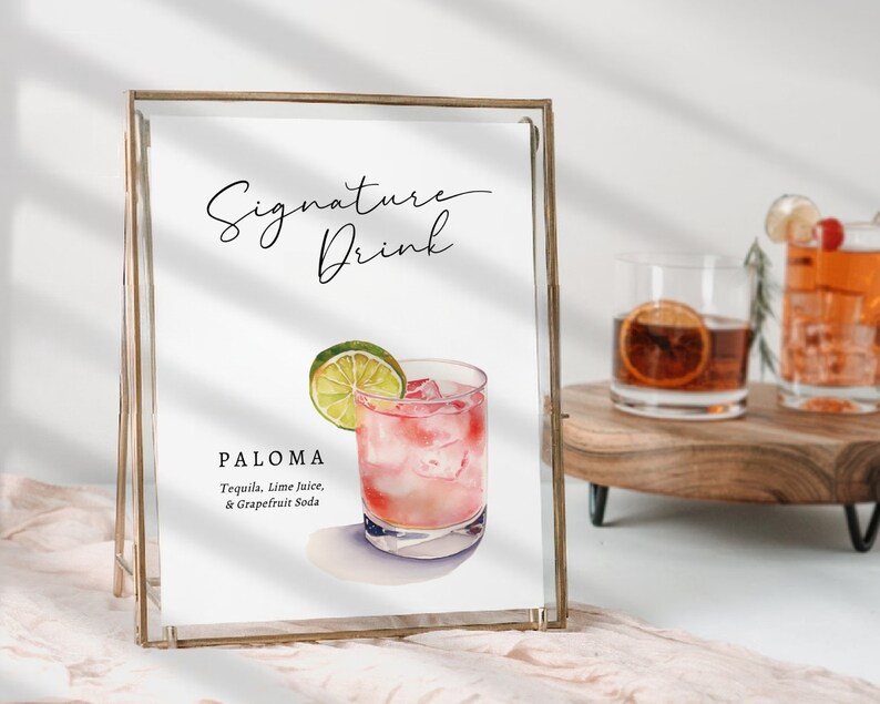 EDITABLE | Paloma Bar Sign Template, 0042AA - Etsy