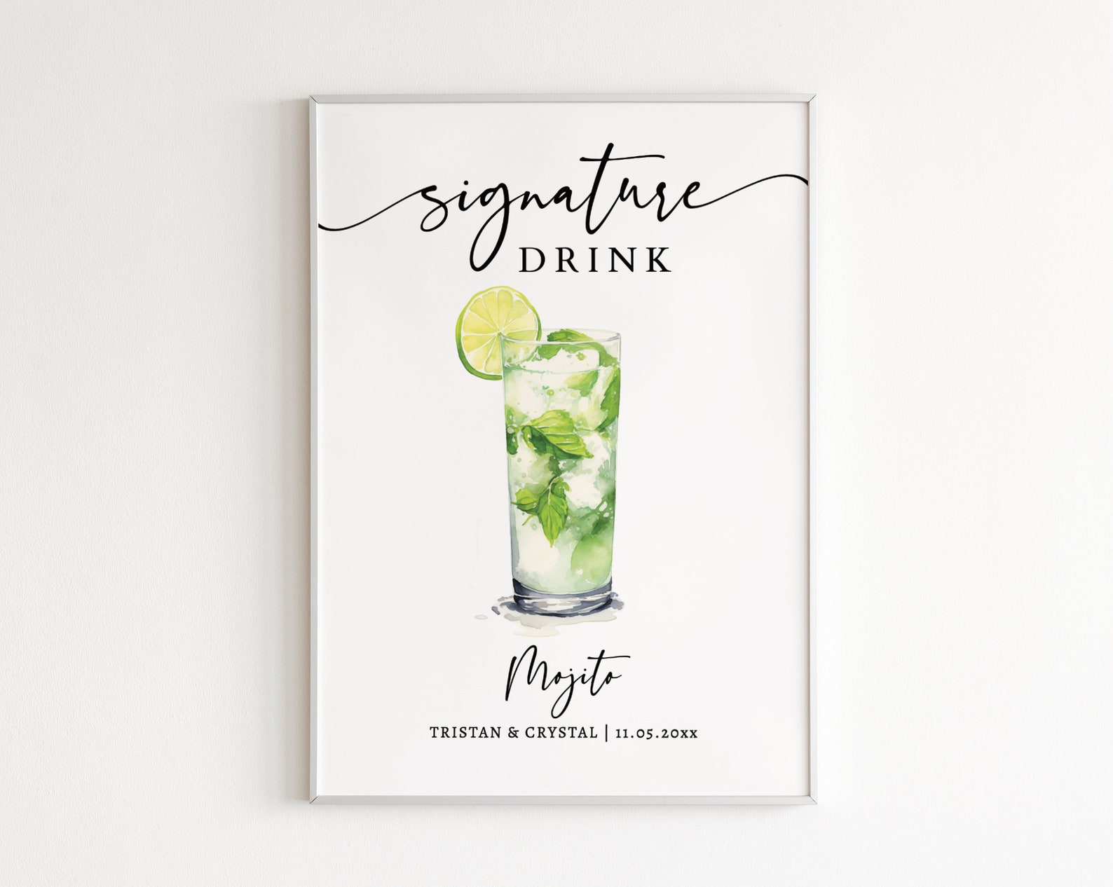 EDITABLE Mojito Bar Sign Template, 0042AA - Etsy