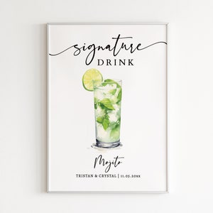 EDITABLE Mojito Bar Sign Template, 0042AA - Etsy