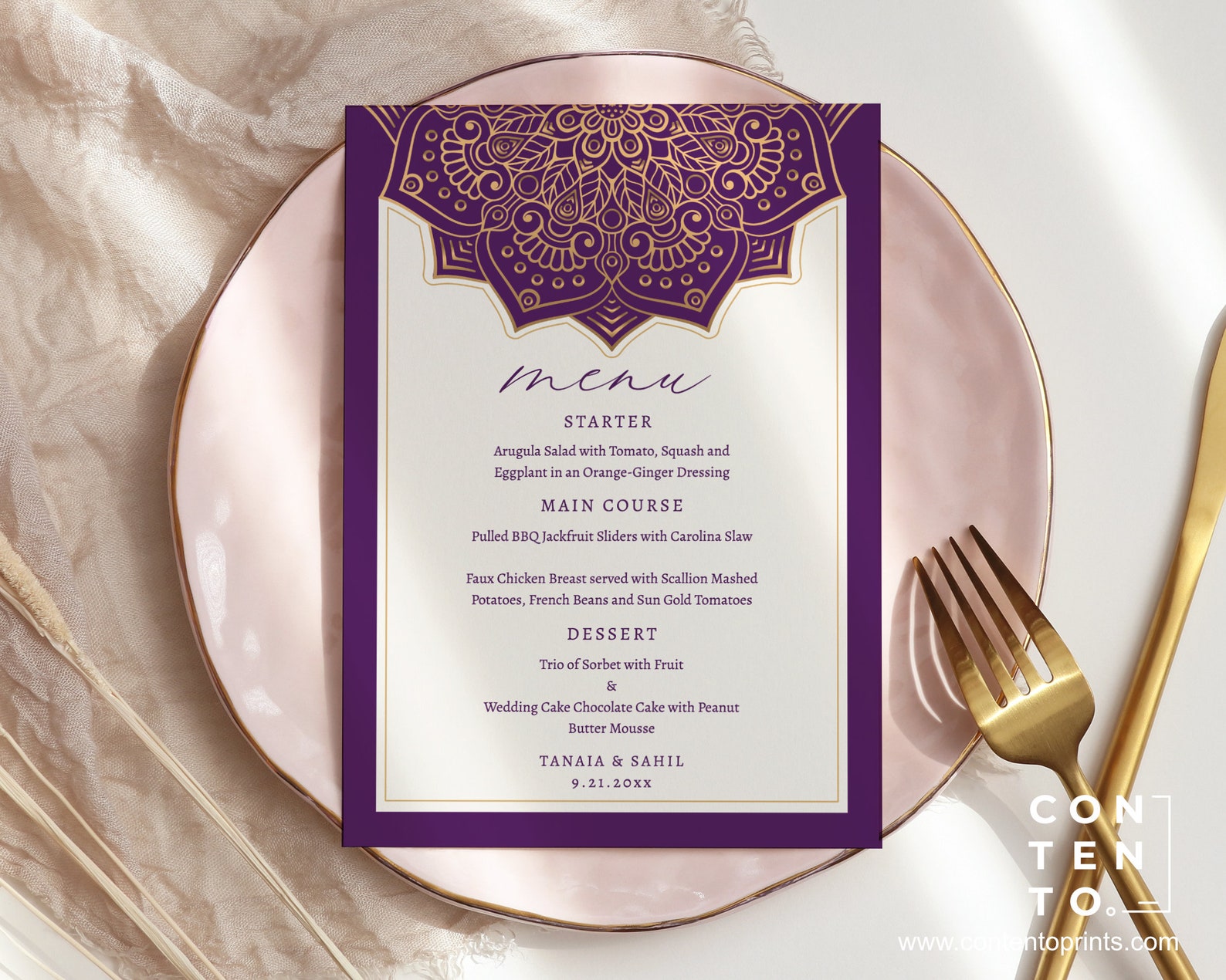EDITABLE Mandala Menu Card Template 0026AA - Etsy