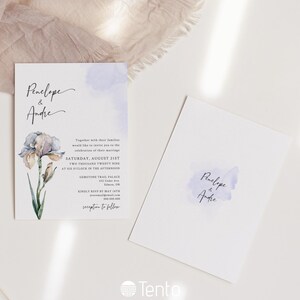 EDITABLE | Iris Flower Invitation Template Set, 0019AA - Etsy