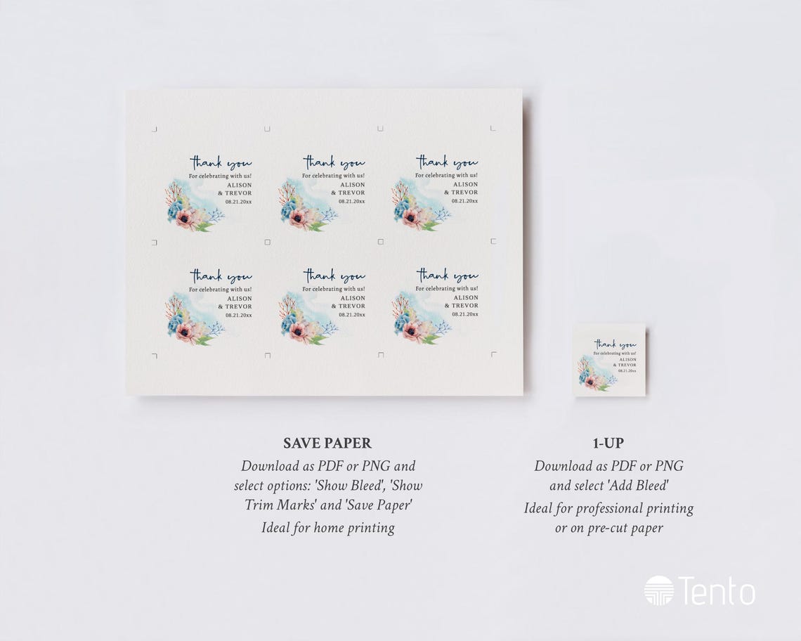 EDITABLE | Coral Favor Tag Template, 0035AA - Etsy