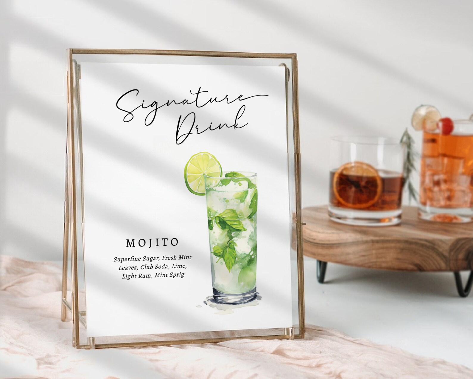 EDITABLE Mojito Bar Sign Template, 0042AA - Etsy