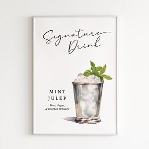 EDITABLE | Mint Julep Bar Sign Template, 0042AA - Etsy