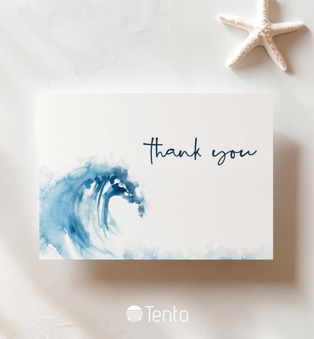 EDITABLE | Ocean Thank You Card Template, 0012AA - Etsy