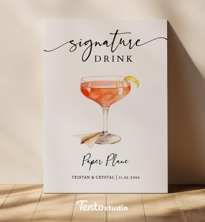 EDITABLE | Paper Plane Bar Sign Template, 0042AA - Etsy
