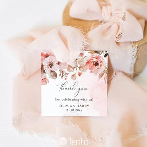 EDITABLE | Floral Favor Tag Template, 0025AA - Etsy