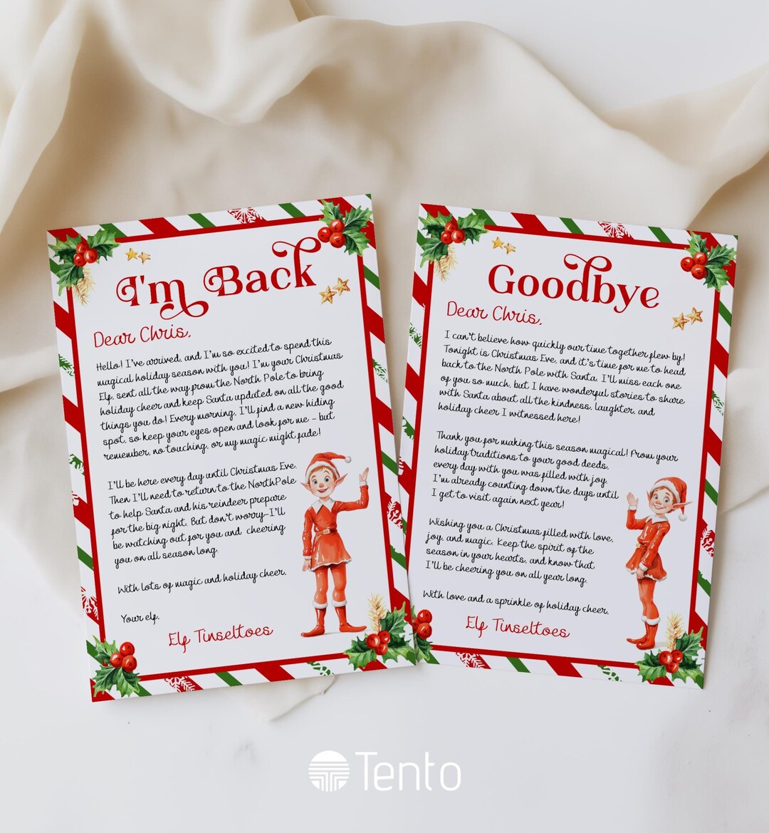 EDITABLE | Elf Letters, Arrival and Return, Templates, 0031AA - Etsy