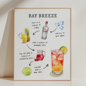 EDITABLE | Bay Breeze Bar Sign Template, 0042AA - Etsy