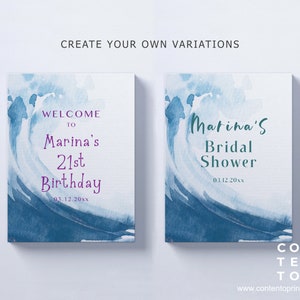 EDITABLE Ocean Welcome Sign Template, 0012AA - Etsy