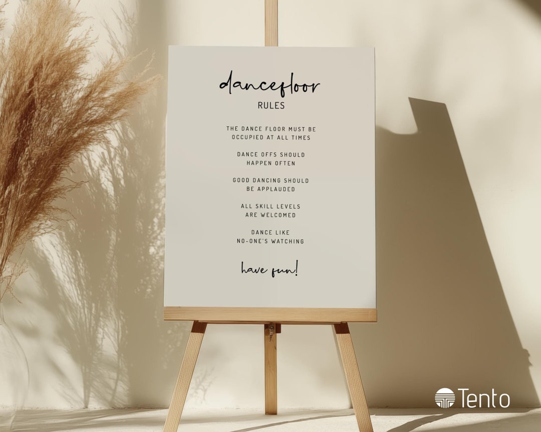 EDITABLE | Dancefloor Rules Sign Template, 0001AA - Etsy