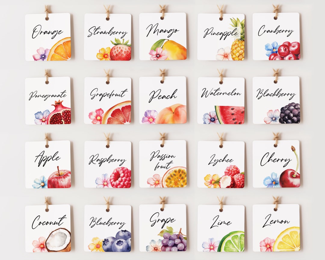 EDITABLE | Fruit Tags Template, 0042AA - Etsy