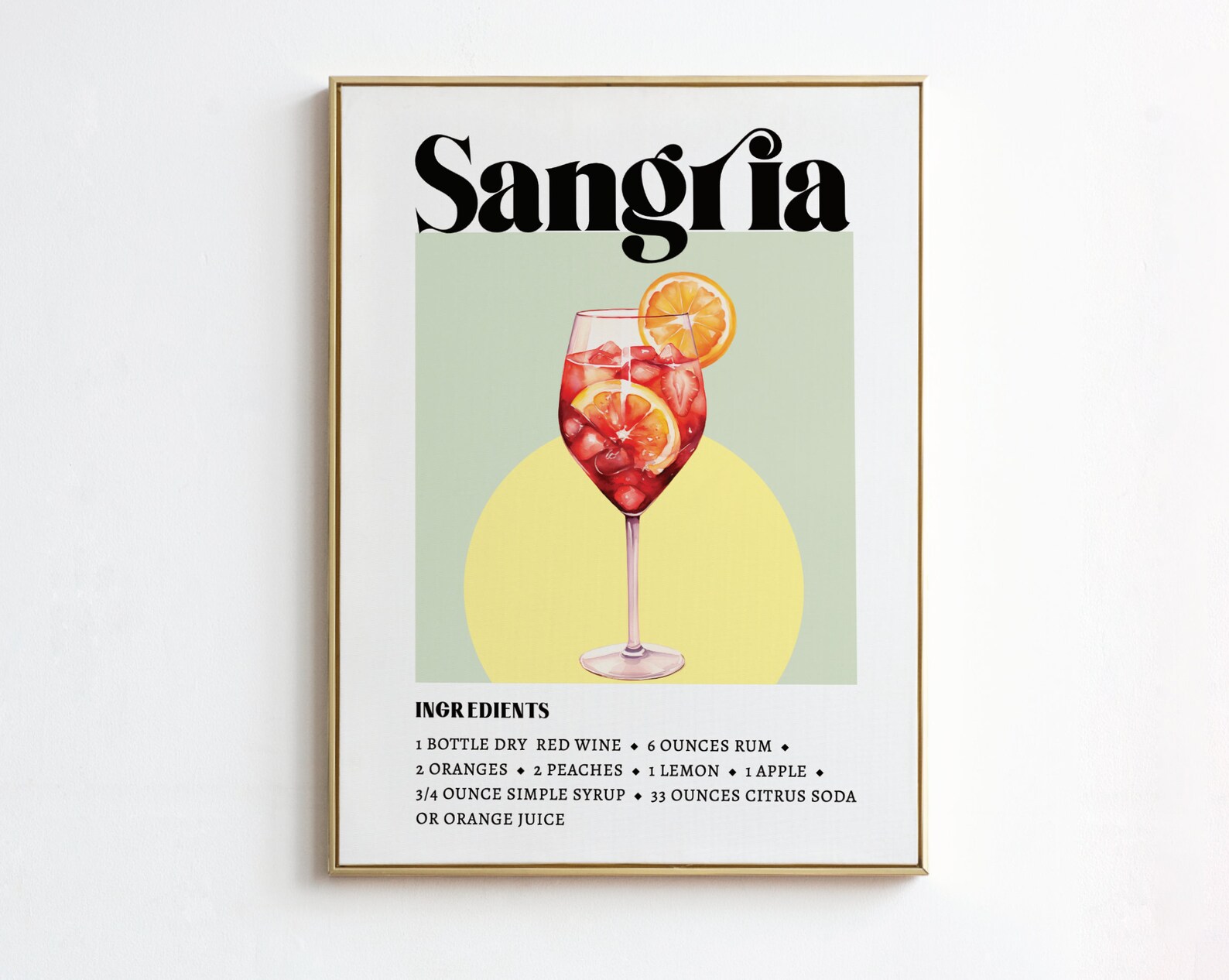 EDITABLE | Sangria Bar Sign Template, 0042AA - Etsy