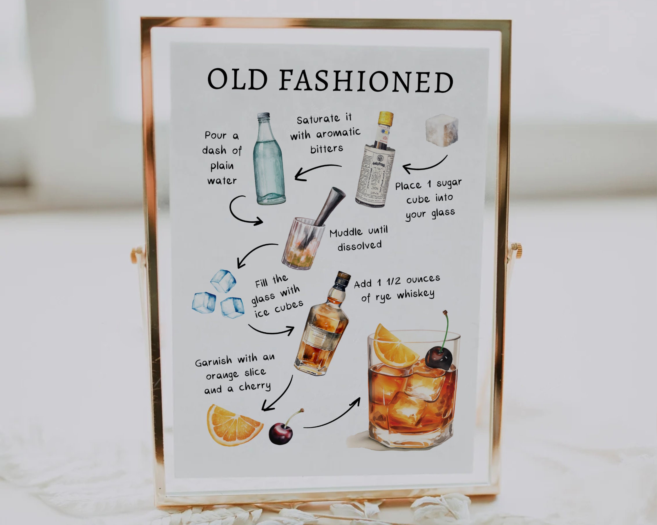 EDITABLE | Old Fashioned Bar Sign Template, 0042AA - Etsy
