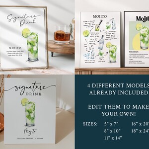 EDITABLE | Mojito Bar Sign Template, 0042AA - Etsy