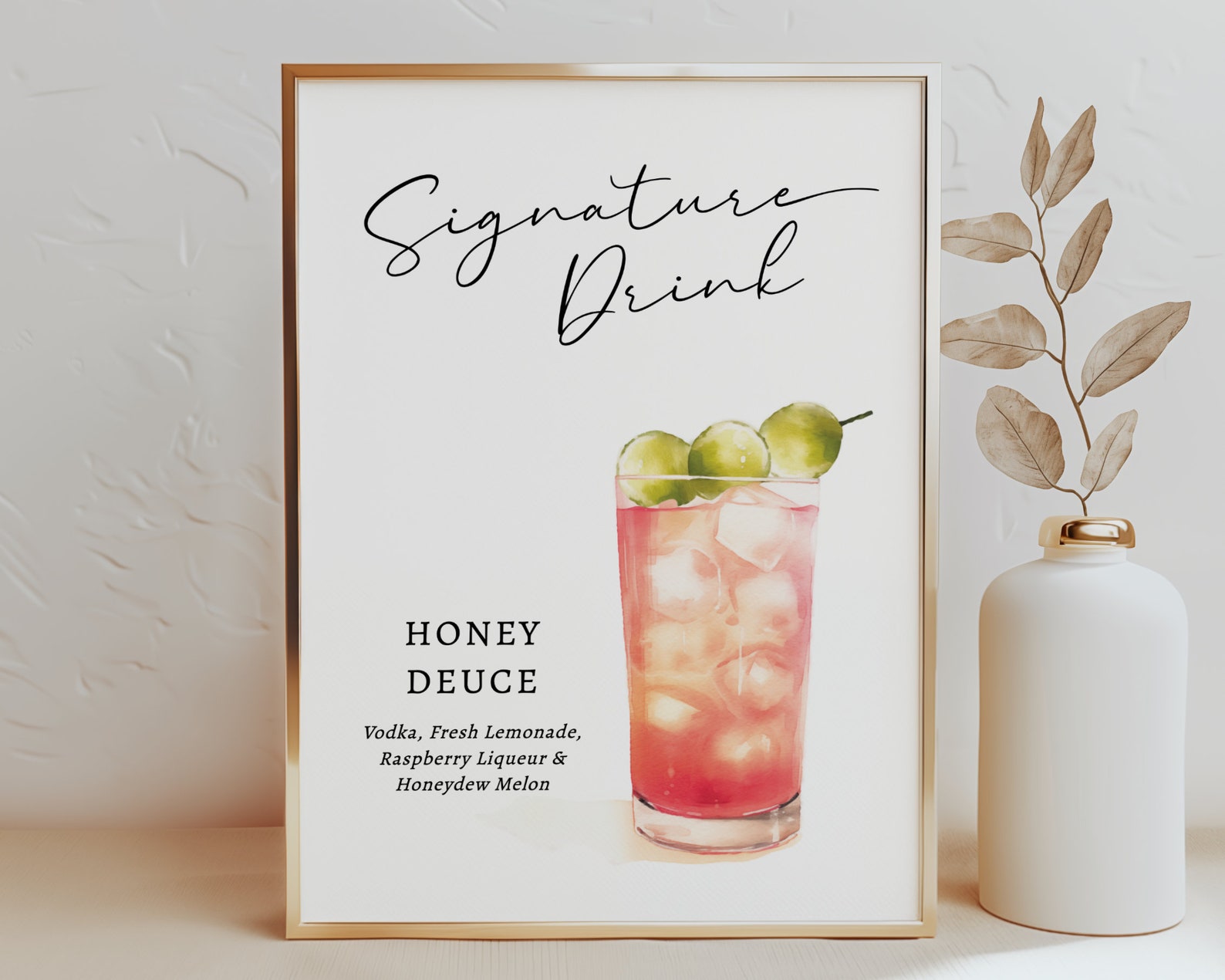 EDITABLE | Honey Deuce Bar Sign Template, 0042AA - Etsy