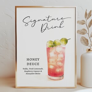 EDITABLE | Honey Deuce Bar Sign Template, 0042AA - Etsy