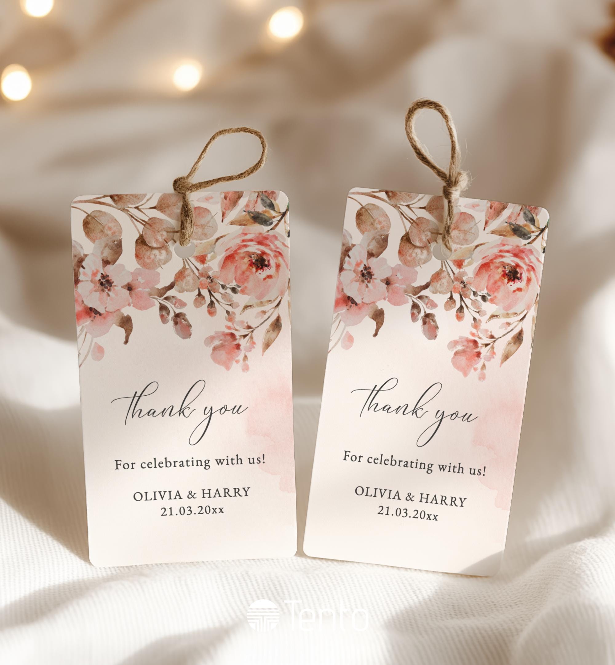 EDITABLE | Floral Favor Tag Template, 0025AA - Etsy