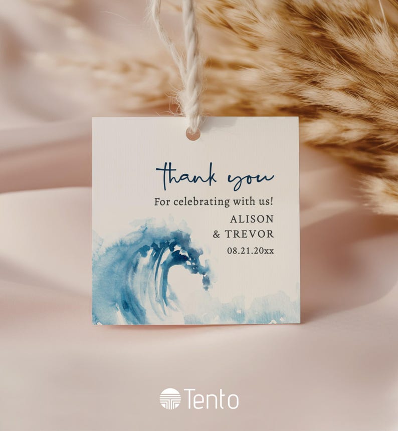 EDITABLE | Ocean Favor Tag Template, 0012AA - Etsy