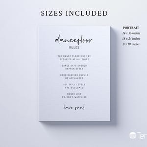 EDITABLE | Dancefloor Rules Sign Template, 0001AA - Etsy