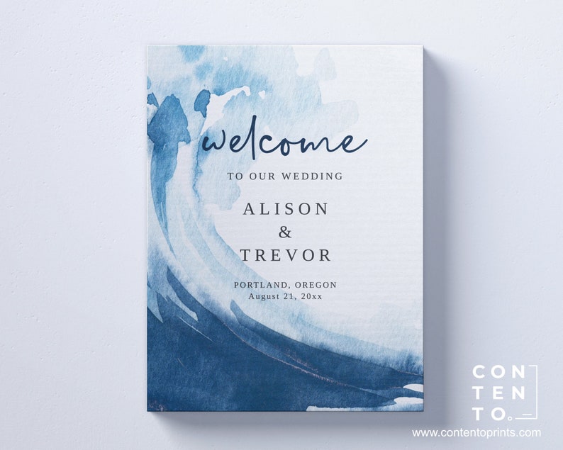 EDITABLE Ocean Welcome Sign Template 0012AA - Etsy