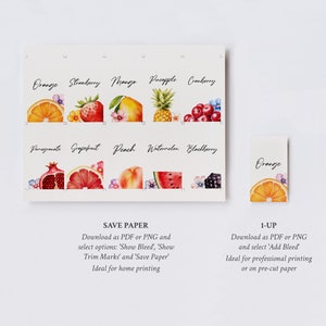 EDITABLE | Fruit Tags Template, 0042AA - Etsy