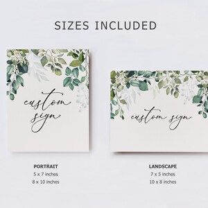 EDITABLE Eucalyptus Custom Sign Template, 0006AA - Etsy