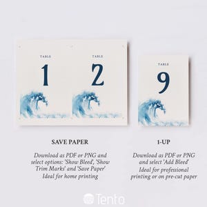 EDITABLE | Ocean Table Number Template, 0012AA - Etsy