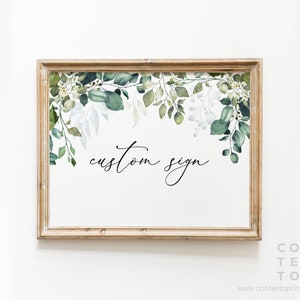 EDITABLE Eucalyptus Custom Sign Template, 0006AA - Etsy