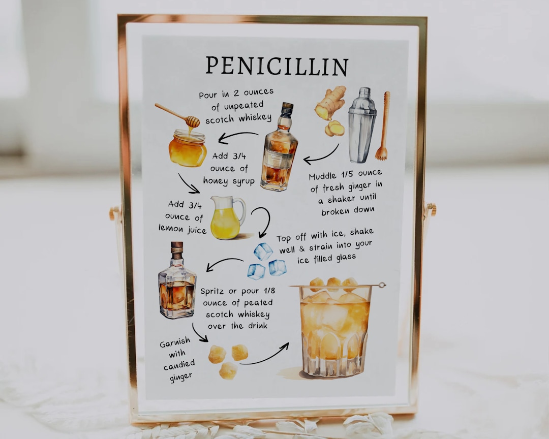 EDITABLE | Penicillin Bar Sign Template, 0042AA - Etsy