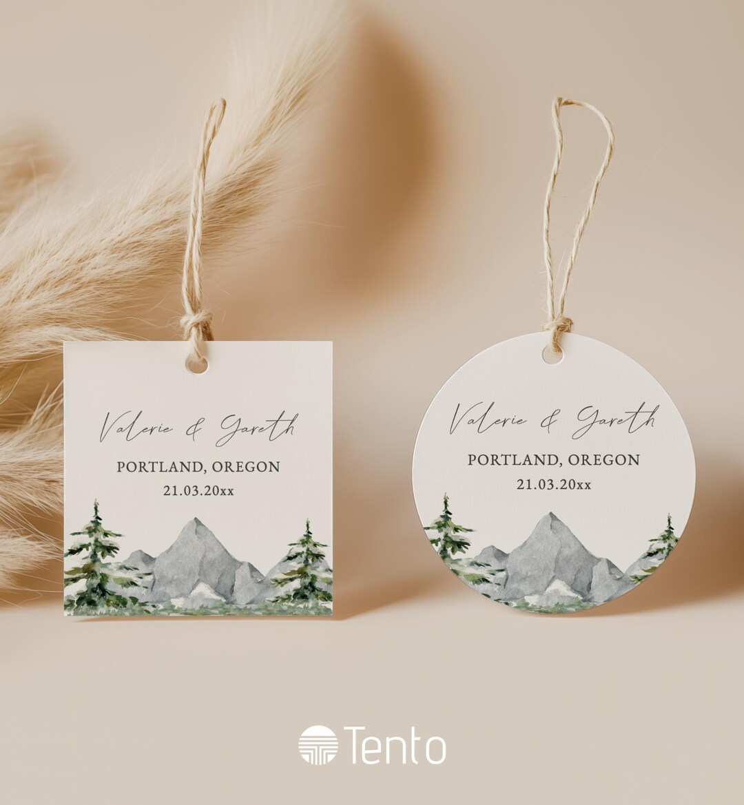 EDITABLE | Mountain Favor Tag Template, 0018AA - Etsy