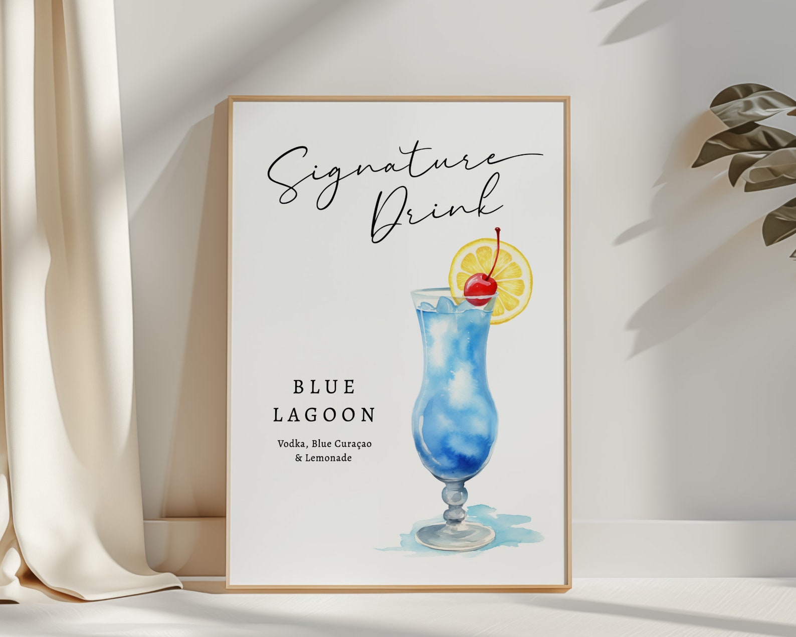 EDITABLE | Blue Lagoon Bar Sign Template, 0042AA - Etsy