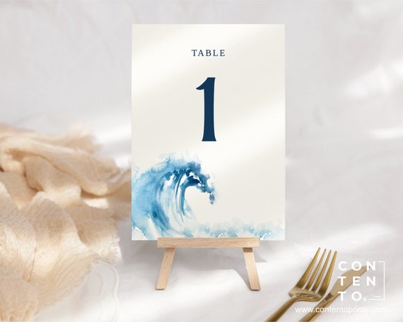 EDITABLE Ocean Table Number Template Nautical Wedding Table - Etsy