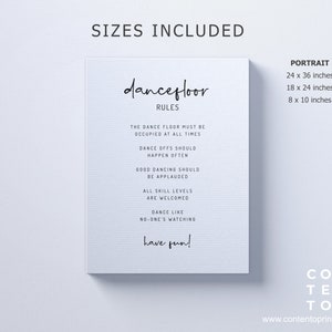 EDITABLE Dancefloor Rules Sign Template 0001AA - Etsy