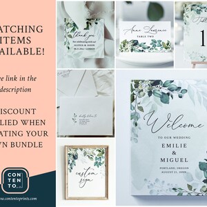 EDITABLE Eucalyptus Welcome Sign Template, 0006AA - Etsy