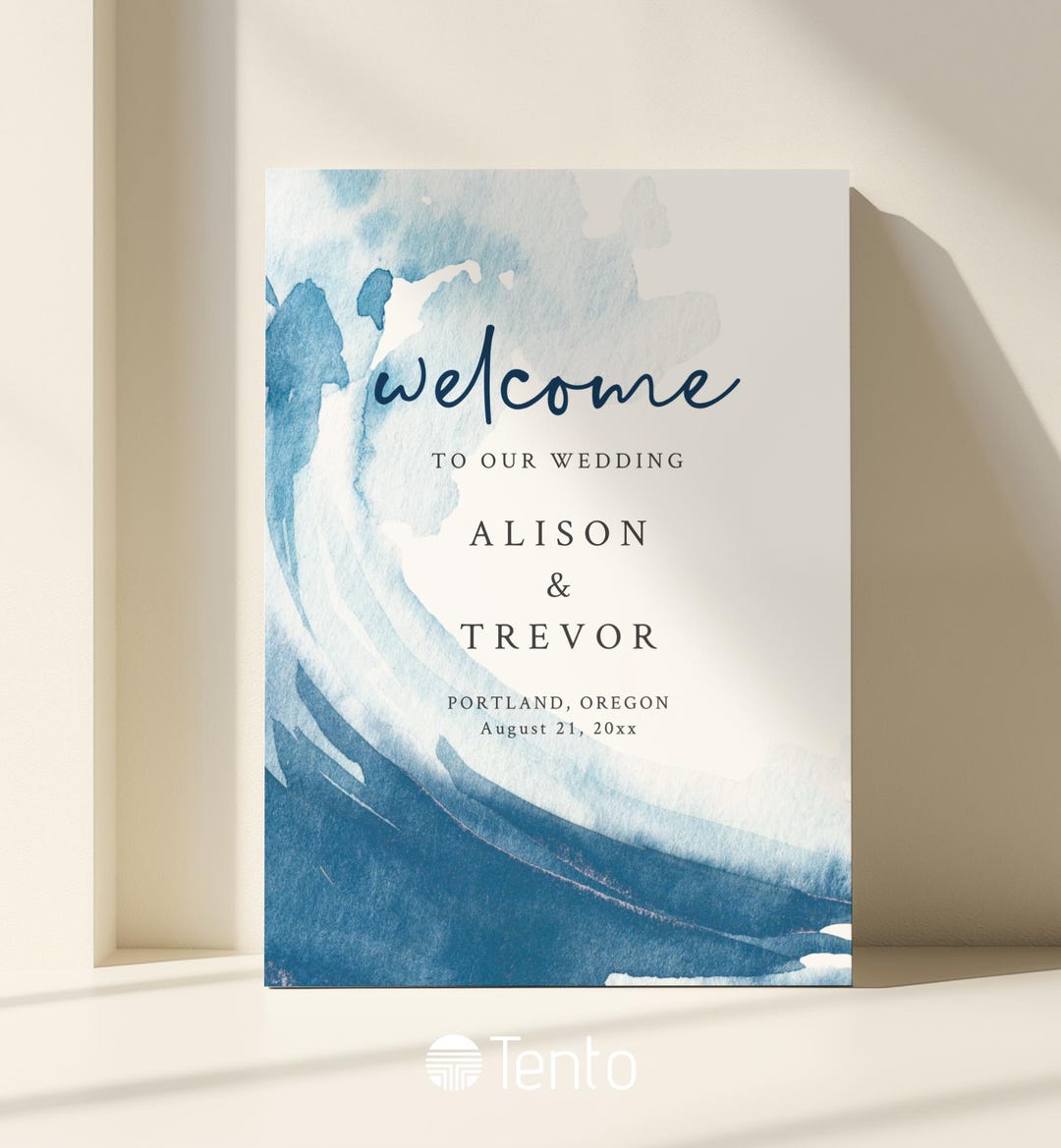 EDITABLE | Ocean Welcome Sign Template, 0012AA - Etsy